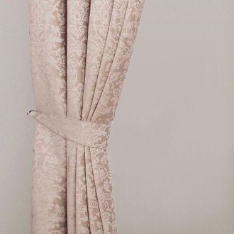 Homescapes 2 Raffhalter für Vorhänge Samt Jacquard Latte Sand Gardinen Raffhalter passend zu Samt Jacquard Vorhang