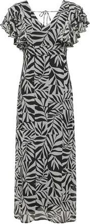 Only Onlasta Life S/S Frill Ankel Dress WVN Robe plissée, Noir, L Femmes