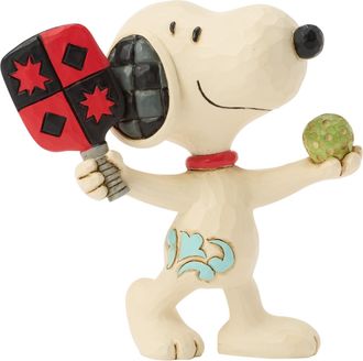 Enesco Peanuts by Jim Shore Snoopy Spielende Pickleball-Miniatur-Figur, 8,3 cm, mehrfarbig