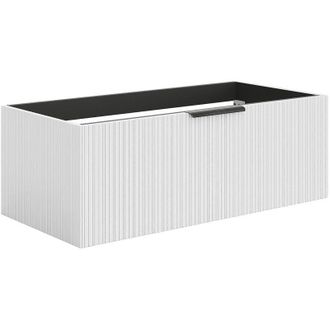 Vente-Unique Vente-unique - Meuble sous vasque suspendu stri&eacute; - Coloris blanc - 100 cm - paliro