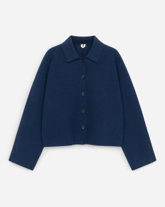 Arket Strickjacke Aus Baumwolle -Blau