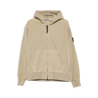 Stone Island Homme, Sweatshirts et sweats &agrave; capuche, Beige, Taille: L Sweat &agrave; capuche zipp&eacute;
