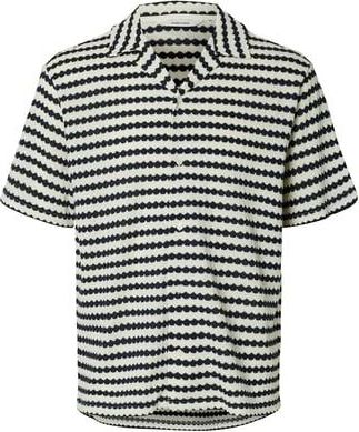 Selected Chemise droite ray&eacute;e manches courtes en coton