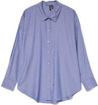 Vero Moda Oversize Vmnora Ls WVN GA Noos T-Shirt surdimensionn&eacute;, Marlin, XL Femmes