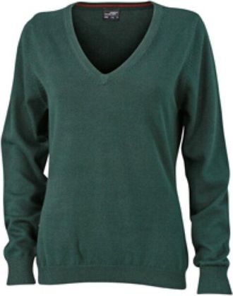 James & Nicholson Klassischer Baumwoll-Pullover (L, forest-green)