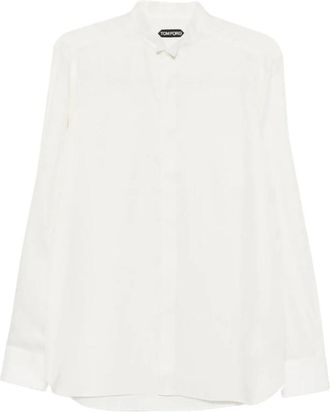 Tom Ford Homme, Chemises, Blanc, Taille: L Chemise &agrave; Col Mao