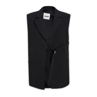 Jil Sander Femme, Vestes, Noir, Taille: 38 FR Gilet Ceintur&eacute;