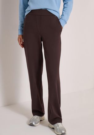 Cecil Stoffhose CECIL, Damen, Gr. XXL, L&auml;nge 30, braun (truffle braun), Jersey, 61% Viskose, 32% Polyamid, 7% Elasthan, unifarben, loose fit lang, Hosen Sto