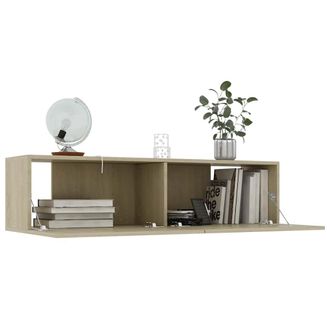 Generic TV Schrank mit 2 Klappt&uuml;ren, TV M&ouml;bel, H&auml;ngeboard, Lowboard, Fernsehschrank, Fernsehtisch, Sideboard, Holzwerkstoff(Wei&szlig; 80x30x30cm) (120x30x30cm)