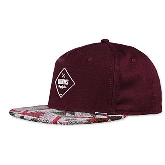 Djinns Casquette 5P Rubber Aztek snapback (taille unique - bordeaux)