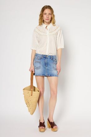 Gerard Darel Chemise &agrave; broderies en coton - UMBER - Ecru