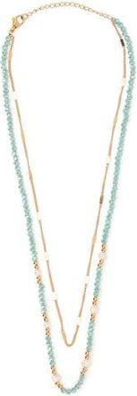 Au Printemps Paris Collier double cha&icirc;ne perles