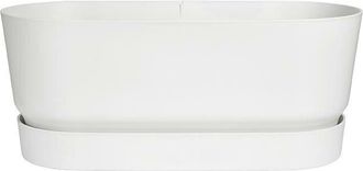 ELHO Jardini&egrave;re Greenville Terrasse 78 x 35 x 33 cm avec roulettes - Blanc - Elho