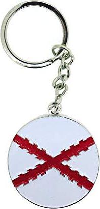Gemelolandia | Porte-Clés croix de Bourgogne Drapeau dEspagne antique rond | Enregistrer et Récupérer les Clés | Porte-Clés Original et Pratique | Organisateur de 