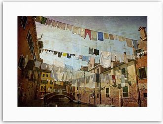 Wee Blue Coo CLOTHESLINES VENICE WASHING LINE LAUNDRY PHOTO Poster Picture Canvas art Prints