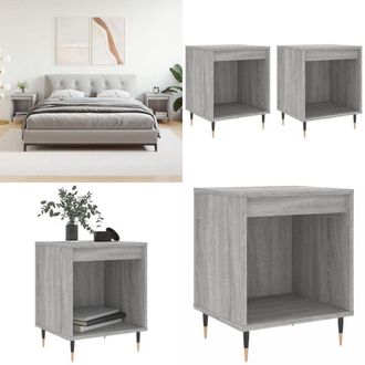 vidaXL Nachttische 2 Stk. Grau Sonoma 40x35x50 cm Holzwerkstoff - Nachttisch - Beistelltisch - Wohnzimmermöbel - Grau - Holzmöbel - Home & Living