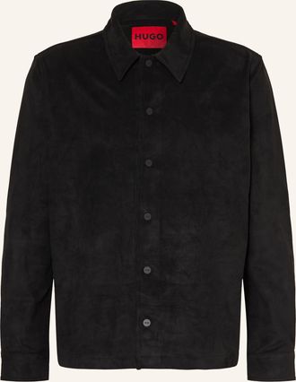HUGO BOSS Hugo Overjacket Enaso In Lederoptik schwarz