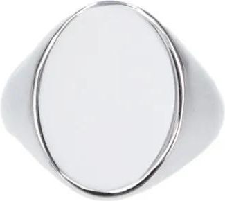 Maison Margiela Ring - Oval Silver Ring With Engraved Logo Detail - Gr. 4 - in Mehrfarbig - f&uuml;r Damen