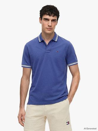 Tommy Hilfiger Polo Tommy Flag coupe standard &agrave; liser&eacute;s