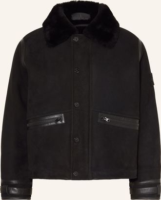 Stone Island Lederjacke Ghost schwarz