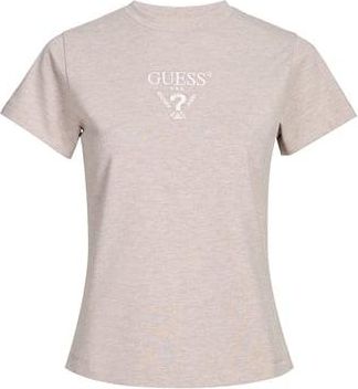Guess T-shirt avec logo brod&eacute; en coton m&eacute;lang&eacute;