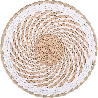 Cabilock Boho Wanddeko Rund Handgefertigt aus Grasgeflecht Natürliche Wandkunst für Wohnzimmer Schlafzimmer Küchen Minimalistische Dekoration Innen Außen