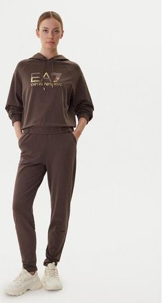 Emporio Armani Jogginganzug 7W000687 AF12502 U6063 Braun Regular Fit