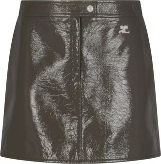 Courr&egrave;ges Femme, Jupes, Vert, Taille: 34 FR Vinyle Reedition Skirt