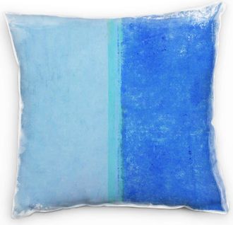Paul Sinus Art Abstrakt, blau türkis, flächig Deko Kissen 40x40cm für Couch Sofa Lounge Zierkissen - Dekoration zum Wohlfühlen