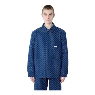 Gucci Jacquardjacke mit Schattenmuster - - Jackets - Herren - Blau - M