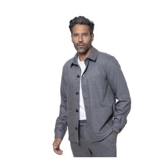 04651/ Graue Flanellhemdjacke - - Shirts - Herren - Grau - XL