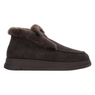 Estro & Luminara High-Top Velours-Slipper mit Fellfutter - - Shoes - Damen - Braun - 39 EU
