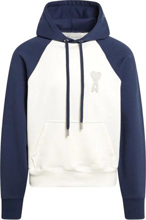 Ami Femme, Sweatshirts et sweats &agrave; capuche, Beige, Taille: 38 FR Boxy FIT Hoodie With Logo Knitted Patch