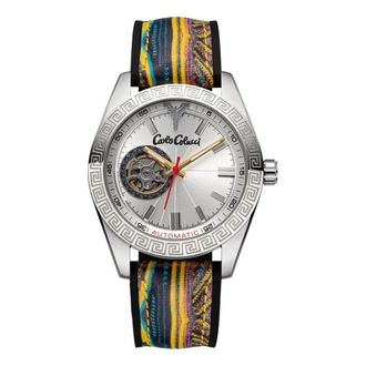 Carlo Colucci Runde Edelstahluhr mit Silikonarmband - - Accessories - Herren - Mehrfarbig - ONE SIZE