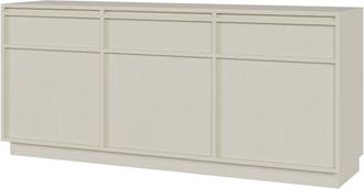 Selsey Sandbeige Kommode Evo 68,6x154 cm - Minimalistisches Design mit 3 Schr&auml;nken & 3 Schubladen - Mattes Finish, Push-to-Open System - Ideal als Kommode f&uuml;
