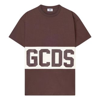 GCDS Gcds, Homme, Tops, Brun, Taille: XS T-shirt ample logo de marque