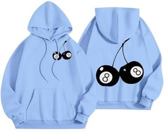 Generic Sweat &agrave; capuche pour femme avec poche - Surdimensionn&eacute; - Confortable - Manches longues - D&eacute;contract&eacute; - Tendance - Graphique - Pull de sport dext&eacute;rieur