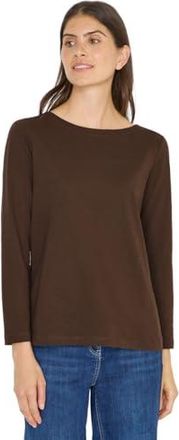 Cecil 3227273 T-Shirt Basique à Manches Longues, Chocolate Mousse, L Femmes