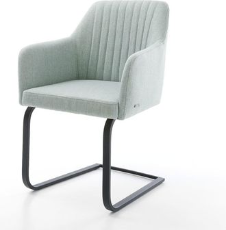 DELIFE Freischwinger Greg-Flex Stripes Mint Freischwinger flach Schwarz Taschenfederkern, Esszimmerstühle