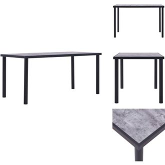 vidaXL Esstisch Schwarz und Betongrau 160 x 80 x 75 cm mdf - Esstisch - Holzoptik - Schwarz - Grau - mdf