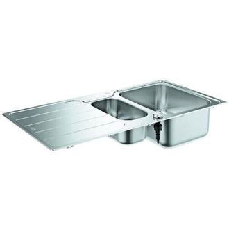 GROHE Abw&auml;schen - Sp&uuml;lbecken K500 mit automatischem Ablauf, 100x50 cm, geb&uuml;rsteter Edelstahl 31572SD1 - Grohe