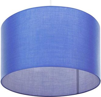 Beliani Lampe Suspension Luminaire Cylindre en Tissu Bleu E27 40W Éclairage Design pour Salle à Manger ou Salon au Style Moderne et Scandinave Beliani