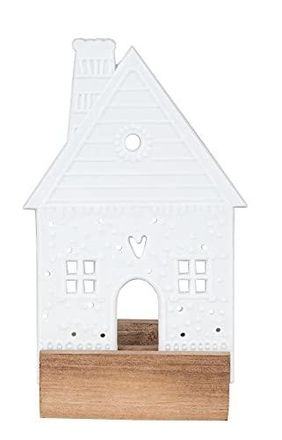 R&auml;der Objet Lumineux Maison en Pain d&eacute;pice Bougeoir en Porcelaine Blanc