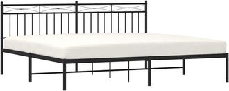 vidaXL Bettgestell mit Kopfteil Metall Schwarz 193x203 cm Vidaxl