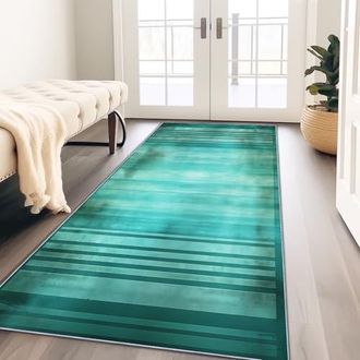 Generic Tapis de Couloir Long 60 x 180 cm Tapis de Passage Lavable Antid&eacute;rapant Doux G&eacute;om&eacute;trique Rayures rectangulaires Abstraite Tapis pour Buanderie Cuisine