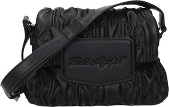 Karl Lagerfeld Ruched Leather Crossbody Bag - - Bags - Damen - Schwarzk - ONE SIZE