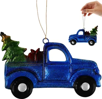 NUOBESTY SAFIGLE Weihnachtsanh&auml;Nger Auto Aus Eisen F&uuml;R Weihnachtsbaum Baumschmuck H&auml;Ngende Verzierung Zuf&auml;Llige Autoausrichtung F&uuml;R Weihnachtsfeier Winterfest 