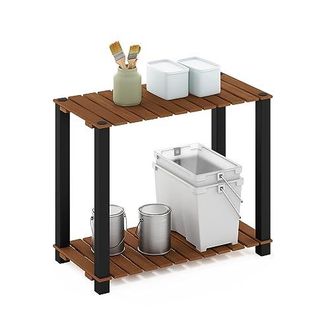 Furinno Pangkor Turn-N-Tube Table Dappoint en Bois pour Intérieur et Extérieur avec Poteaux Carrés, Engineered Wood, Naturel/Noir, 59,9 (L) x 50 (H) x 30 (P) 