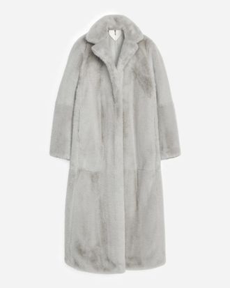 Arket Mantel Aus Fellimitat -Grau