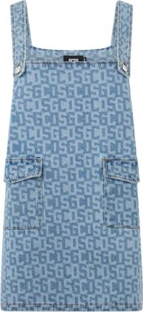 GCDS Jeanskleid mit Monogramm - Blau